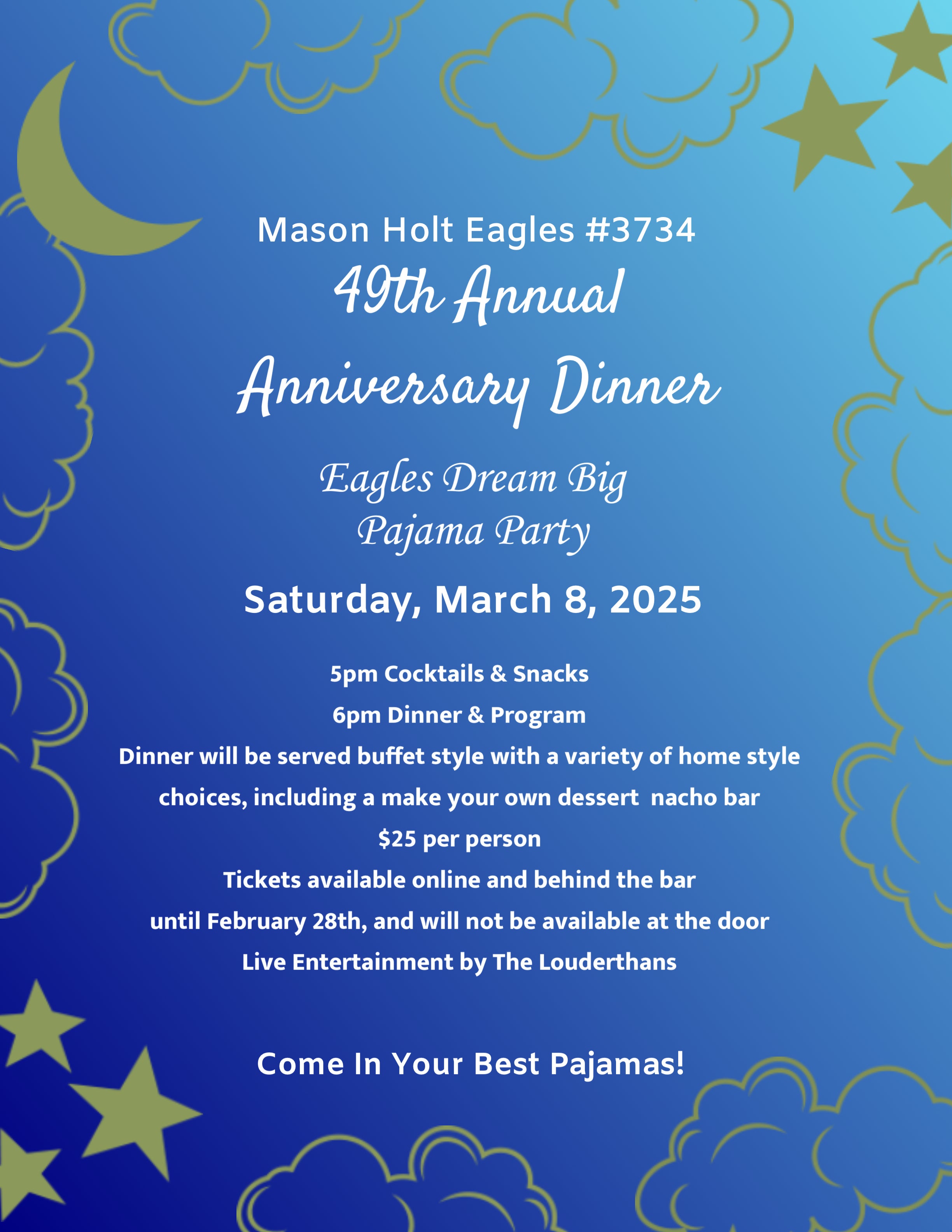 49th Anniversary Dinner! | Mason Holt Eagles #3734 Fraternal Order of ...